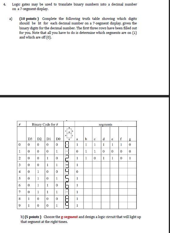 Solved 4. Logic gates may be used to translate binary | Chegg.com