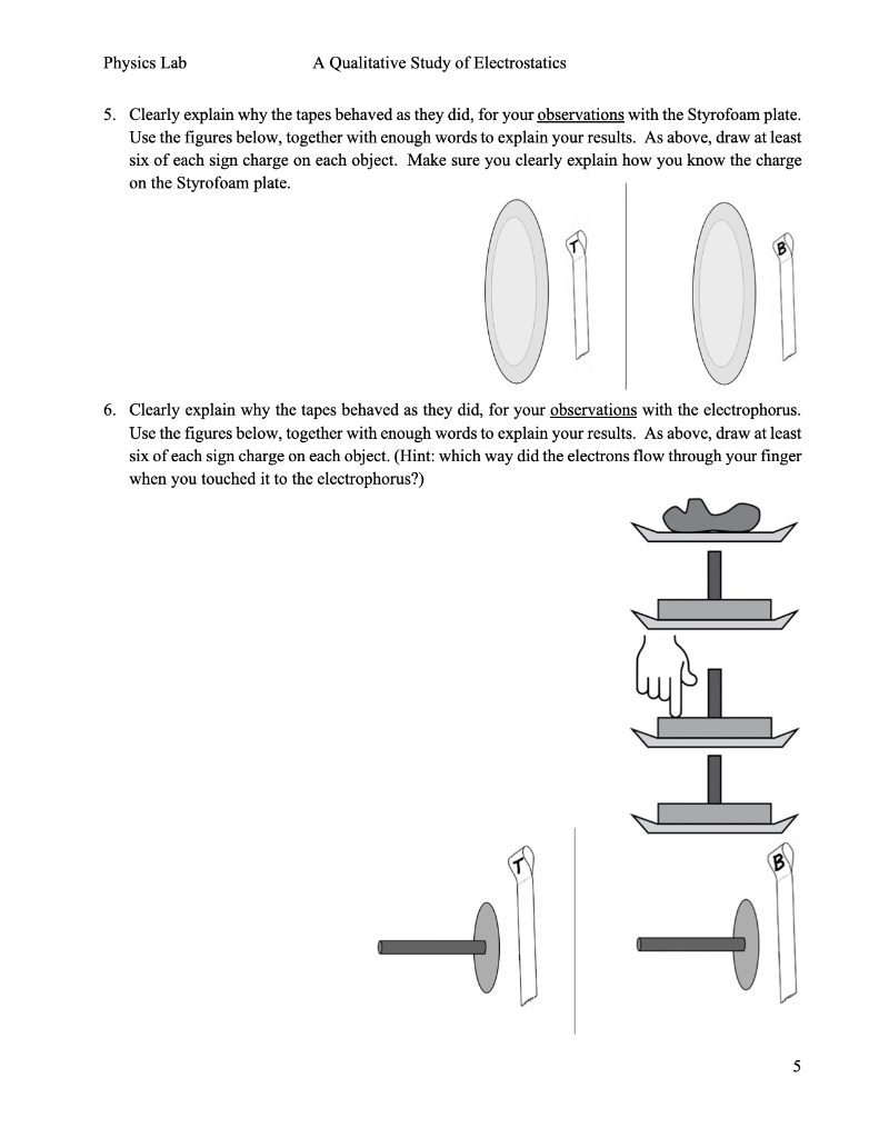 Solved Physics Lab A Qualitative Study of Electrostatics In | Chegg.com