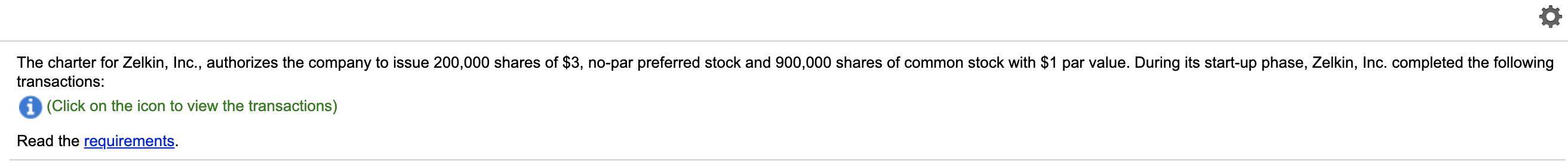 Solved The charter for Zelkin, Inc., authorizes the company | Chegg.com