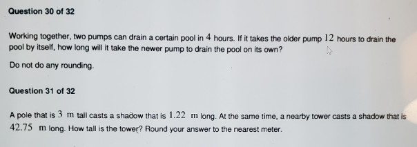 Solved Question 30 of 32 Working together, two pumps can | Chegg.com