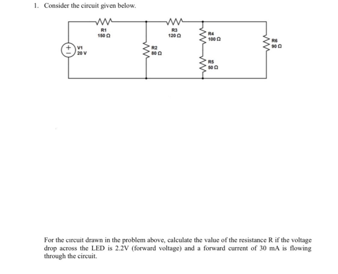 Solved here is the LED a forward biased LED connected in | Chegg.com