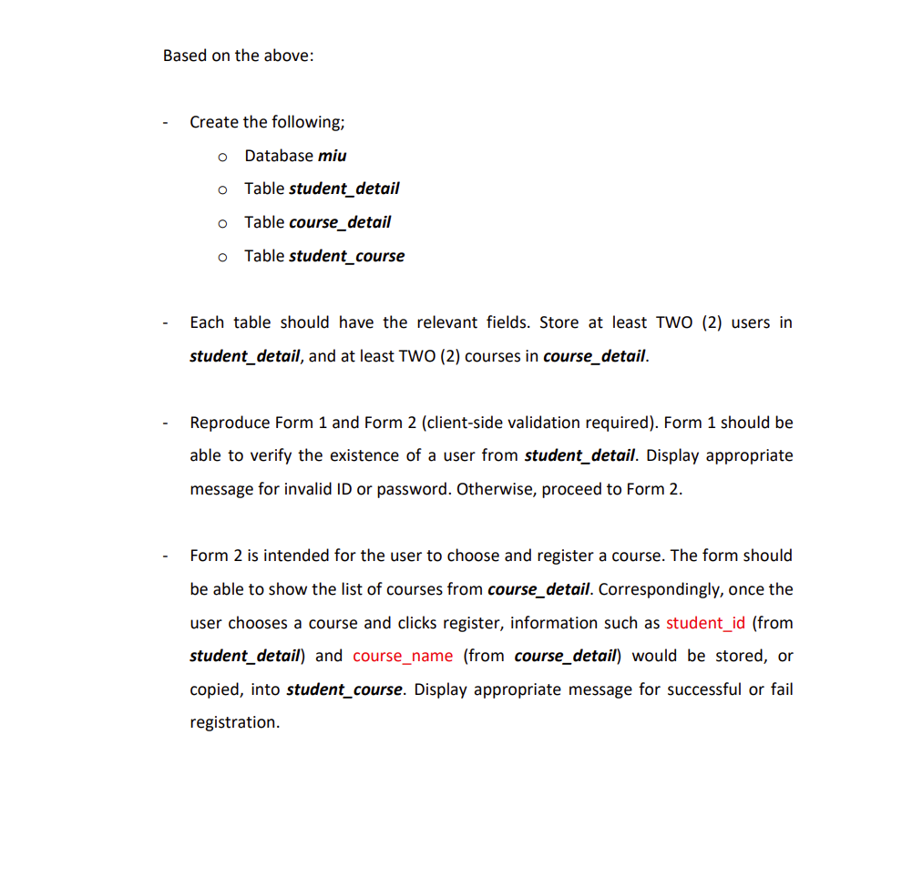 Solved STUDENT LOGIN ID: PASSWORD: Login 1 COURSE | Chegg.com