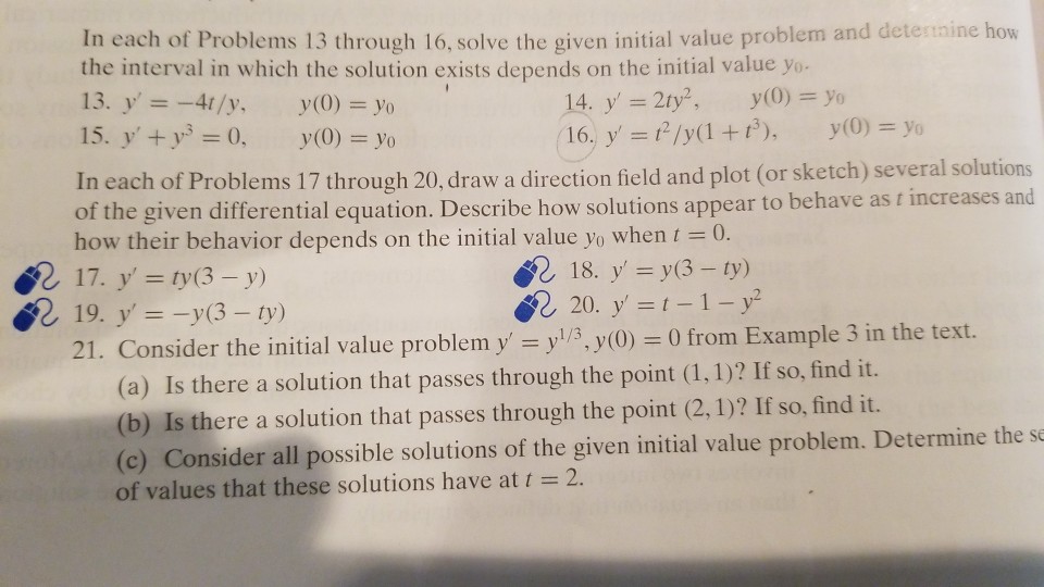 Solved In each of Problems 13 through 16, solve the given | Chegg.com
