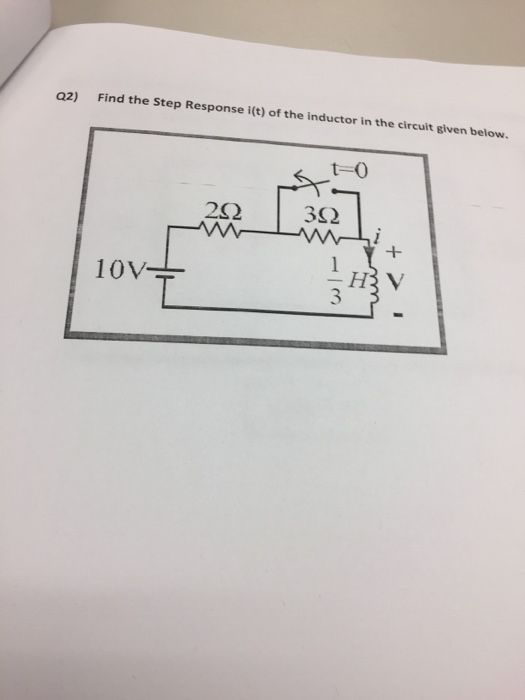 Solved Find the Step Response i(t) of the inductor in the | Chegg.com