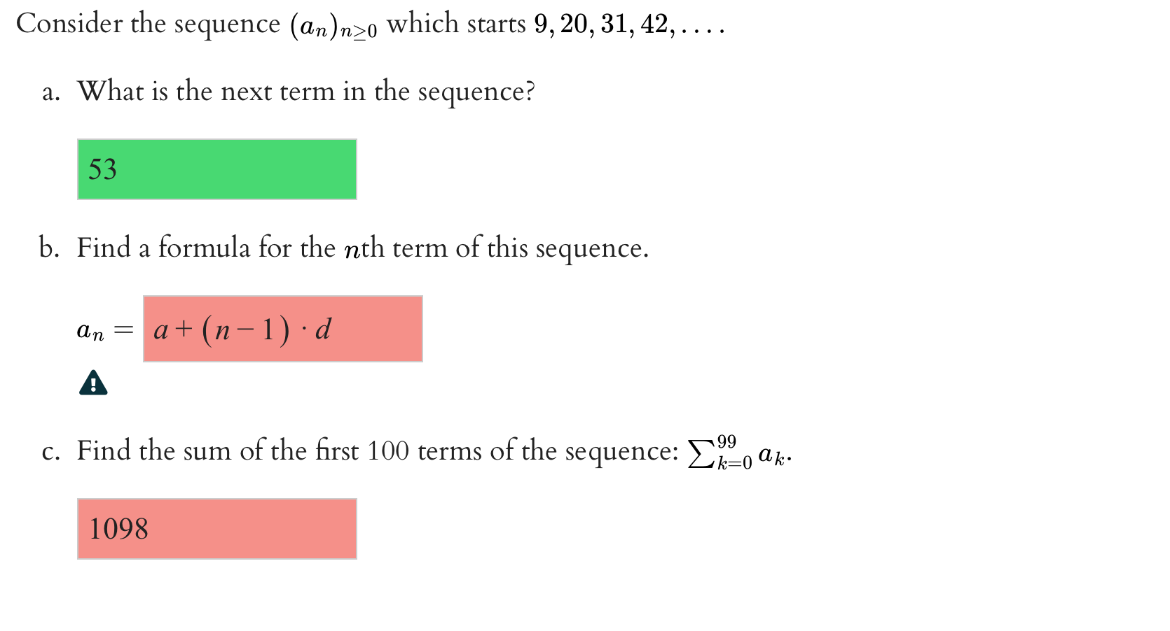 Solved Consider the sequence (an)n≥0 which starts | Chegg.com