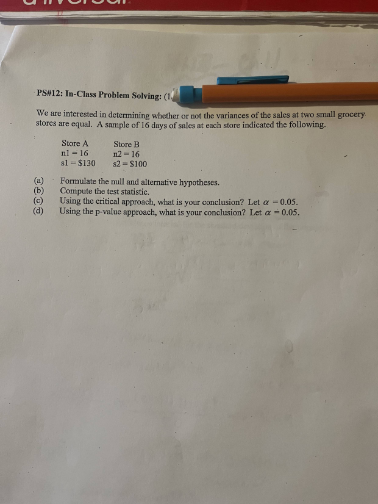 Solved We ure interested in determining abether or not the | Chegg.com