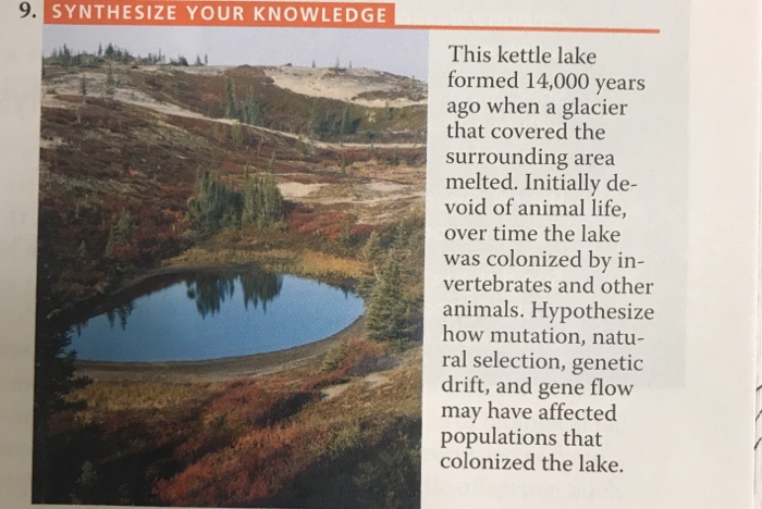 Solved 9. SYNTHESIZE YOUR KNOWLEDGE This kettle lake formed | Chegg.com