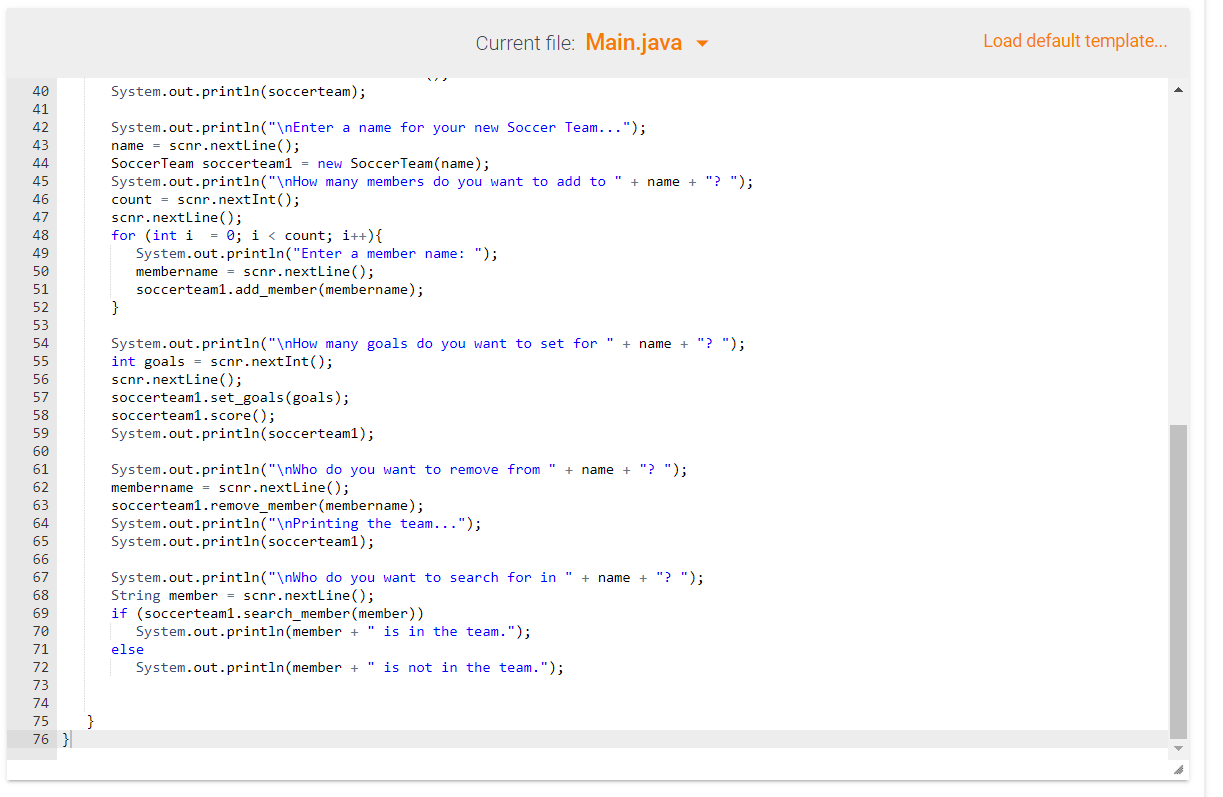 Solved Part 1 - Creating the Sports Team Class (1) Create | Chegg.com