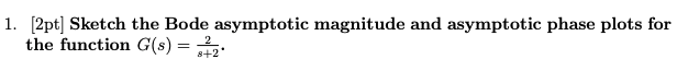 Solved Sketch the Bode asymptotic magnitude and asymptotic | Chegg.com