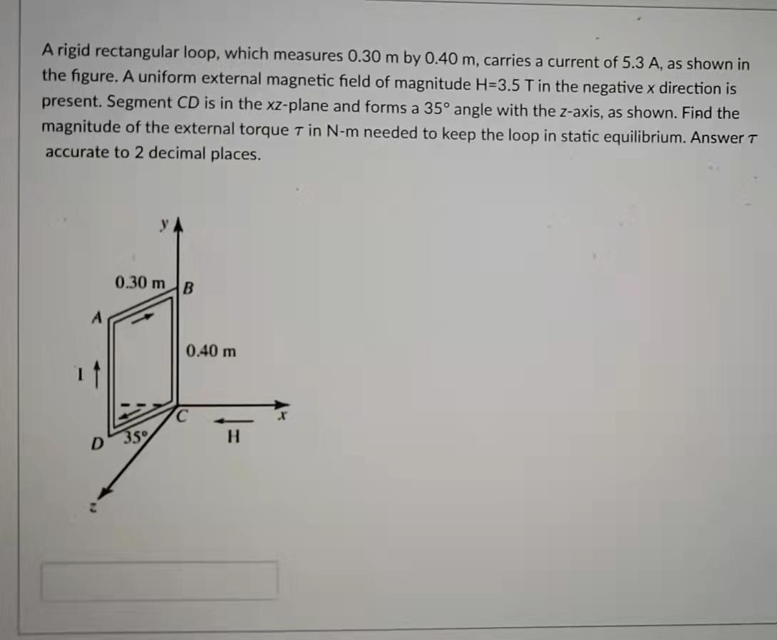 Solved A rigid rectangular loop, which measures 0.30 m by | Chegg.com