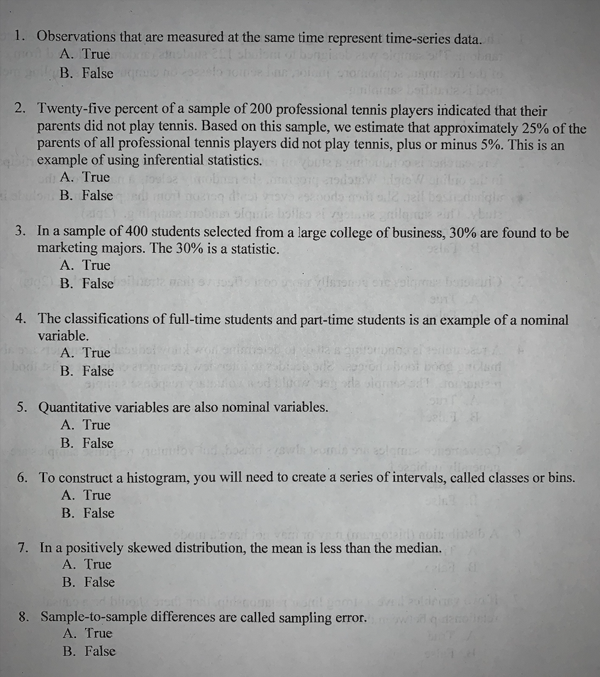 Solved 1. Observations that are measured at the same time | Chegg.com
