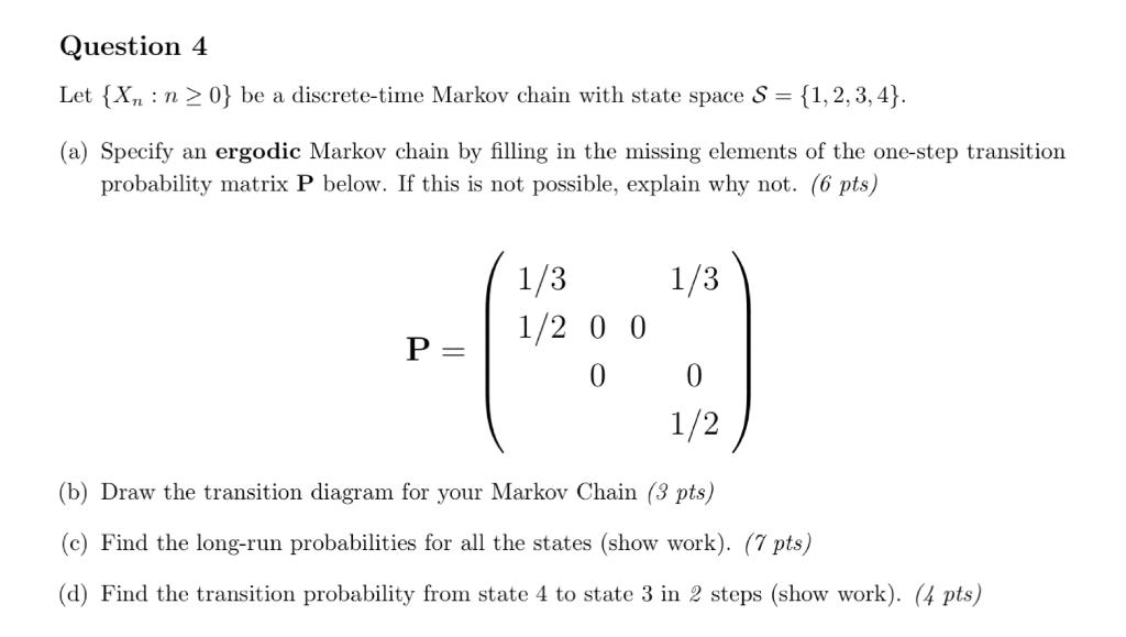 Solved Let {Xn:n≥0} be a discrete-time Markov chain with | Chegg.com