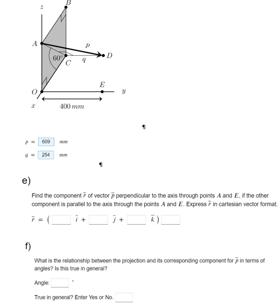 Solved p=,mmq=,mme)Find the component ?bar (r) ﻿of vector | Chegg.com