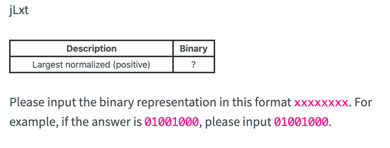 Consider the following 8-bit floating point | Chegg.com