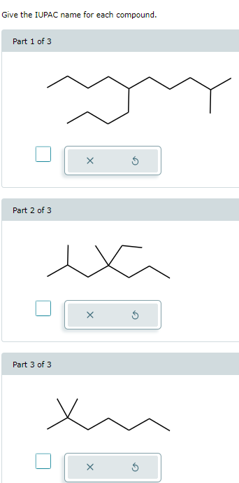 Solved Give the IUPAC name for each compound.Part 1 ﻿of | Chegg.com