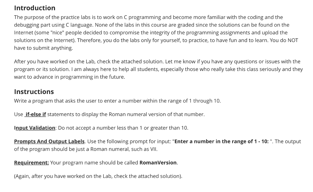 Solved Introduction The purpose of the practice labs is to | Chegg.com