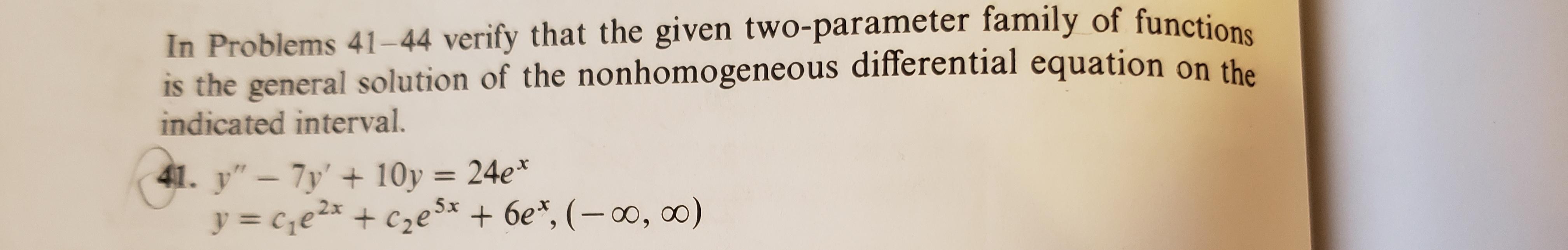 In Problems 41-44 verify that the given two-parameter | Chegg.com