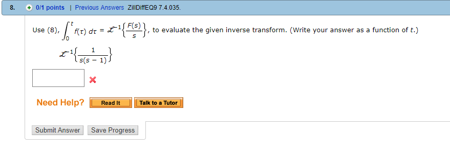 Solved 8. 0/1 points | Previous Answers ZillDiffEQ9 7.4.035 | Chegg.com