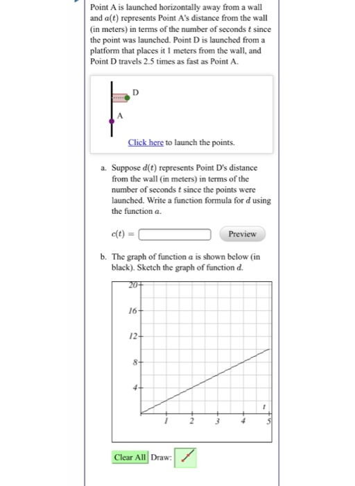 Solved Point A is launched horizontally away from a wall and | Chegg.com