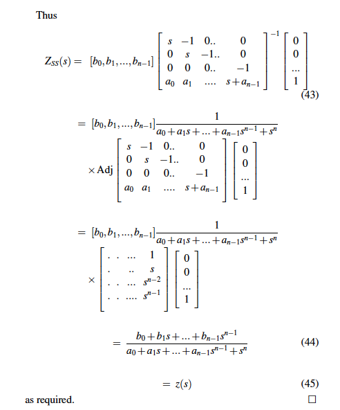 Question 2 The State Space Realization Cc N On