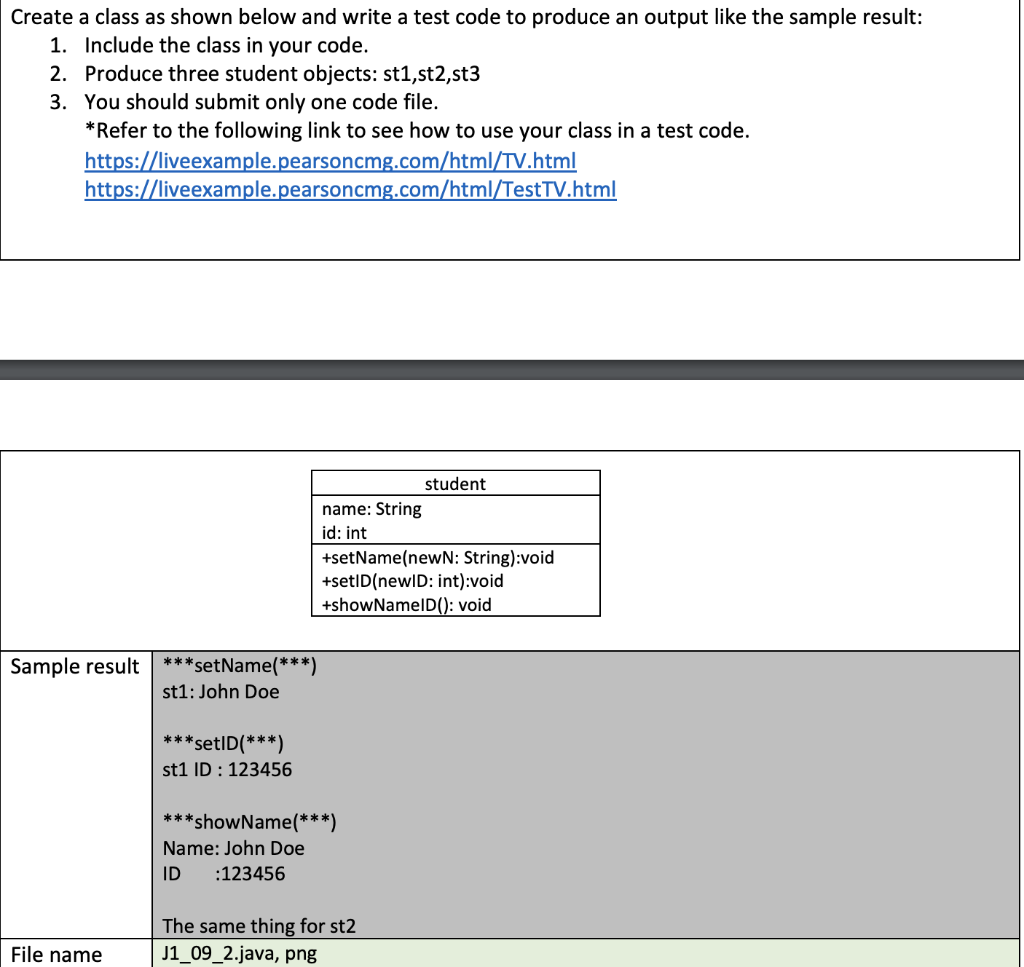 Solved Create a class as shown below and write a test code | Chegg.com