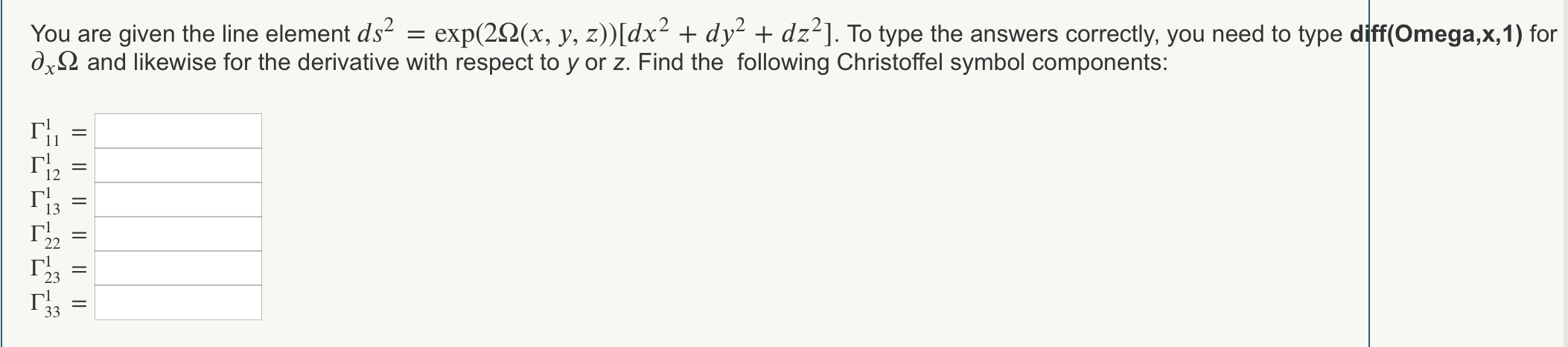 Solved = You are given the line element ds2 exp(292(x, y, | Chegg.com