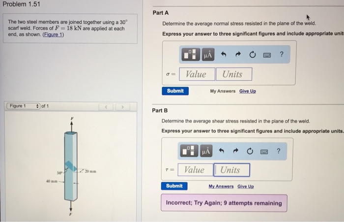 Solved The two steel members are joined together using a 30 | Chegg.com