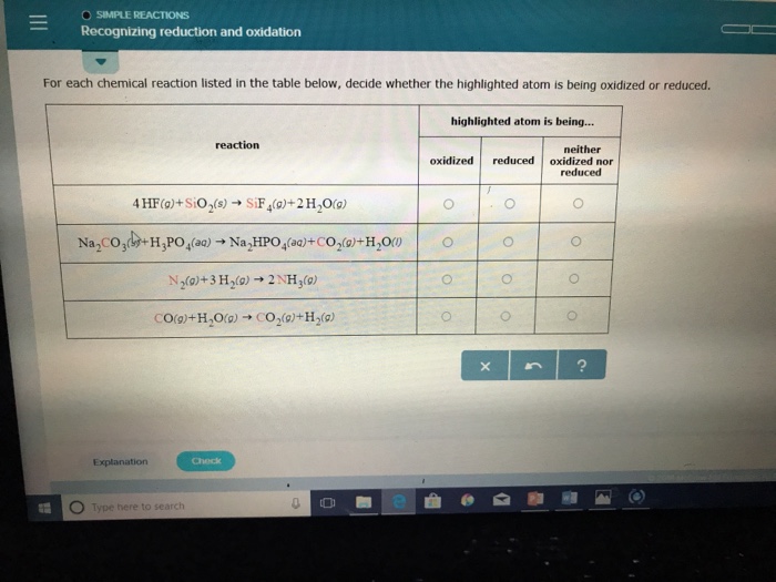 Solved O SIMPLE REACTIONS Recognizing reduction and | Chegg.com Solved O SIMPLE REACTIONS Recognizing reduction and | Chegg.com