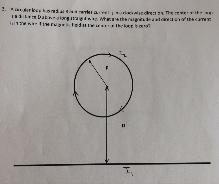 Solved A circular loop has radius R and carries current l2 | Chegg.com