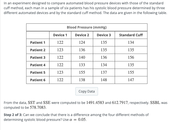 Solved In an experiment designed to compare automated blood | Chegg.com