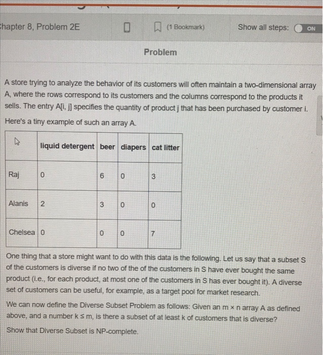 Solved hapter 8, Problem 2E UW (1 Bookmark) Show all steps: | Chegg.com