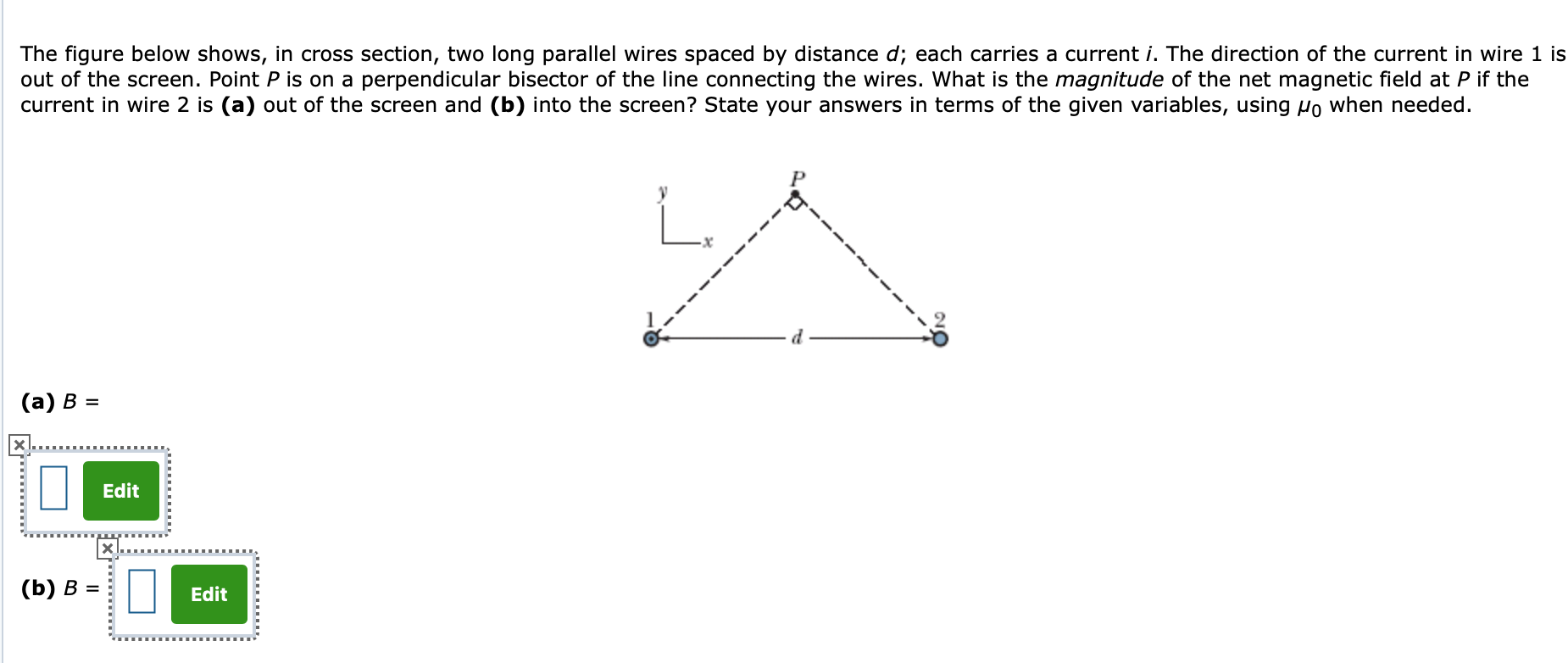Solved The Figure Below Shows In Cross Section Two Long