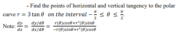 Solved - Find the points of horizontal and vertical tangency | Chegg.com