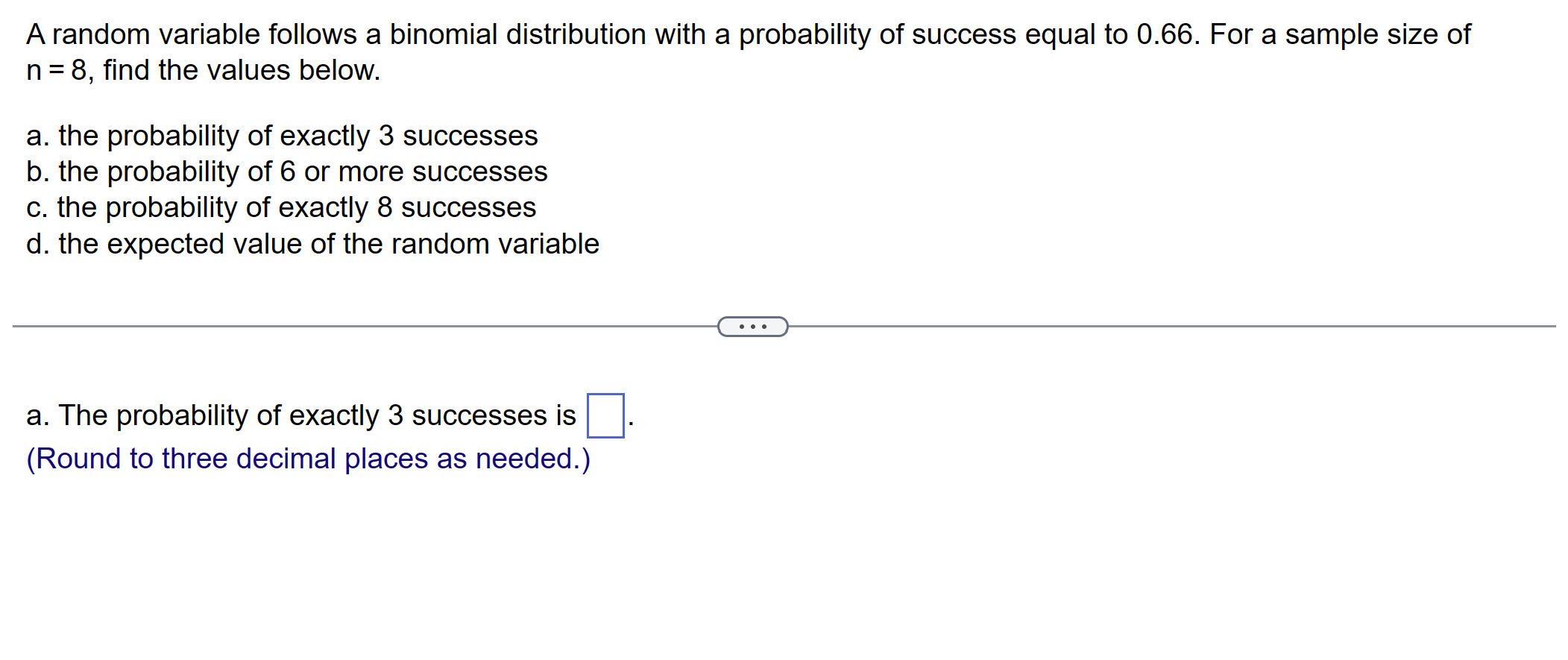Solved A random variable follows a binomial distribution | Chegg.com