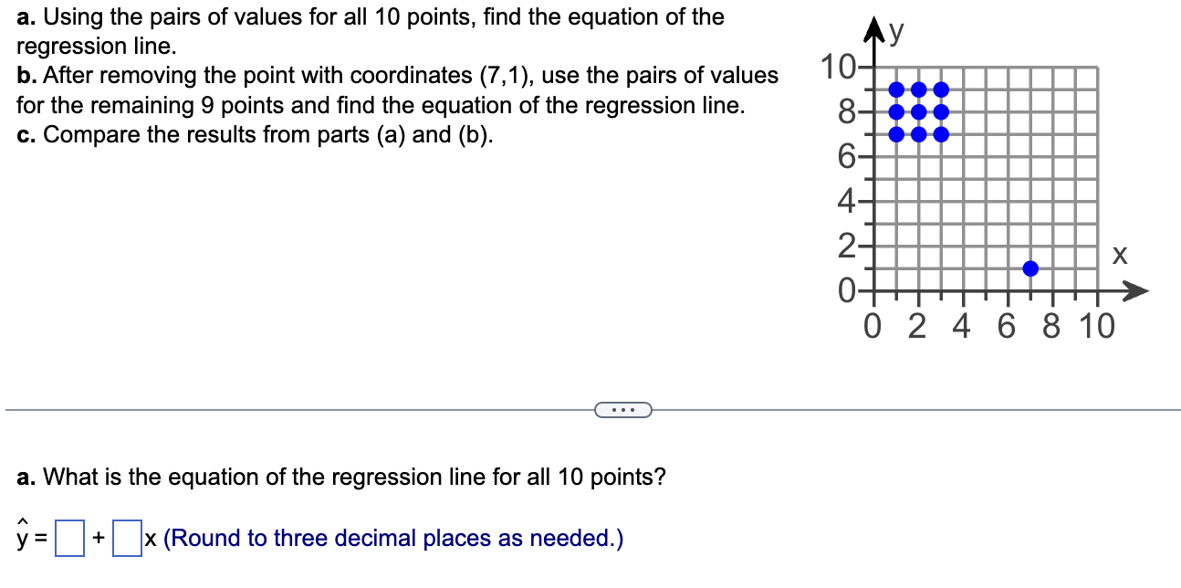 Solved a. ﻿Using the pairs of values for all 10 ﻿points, | Chegg.com