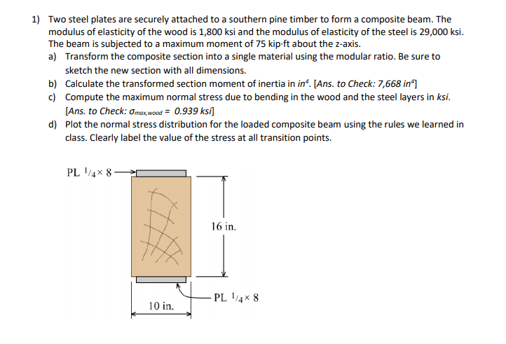 Solved 1) Two steel plates are securely attached to a | Chegg.com