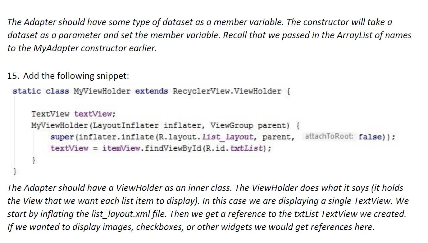 Solved 1. Create a new Android project with an empty | Chegg.com