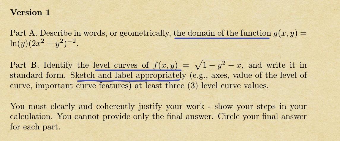 Solved Part A. Describe in words, or geometrically, the | Chegg.com
