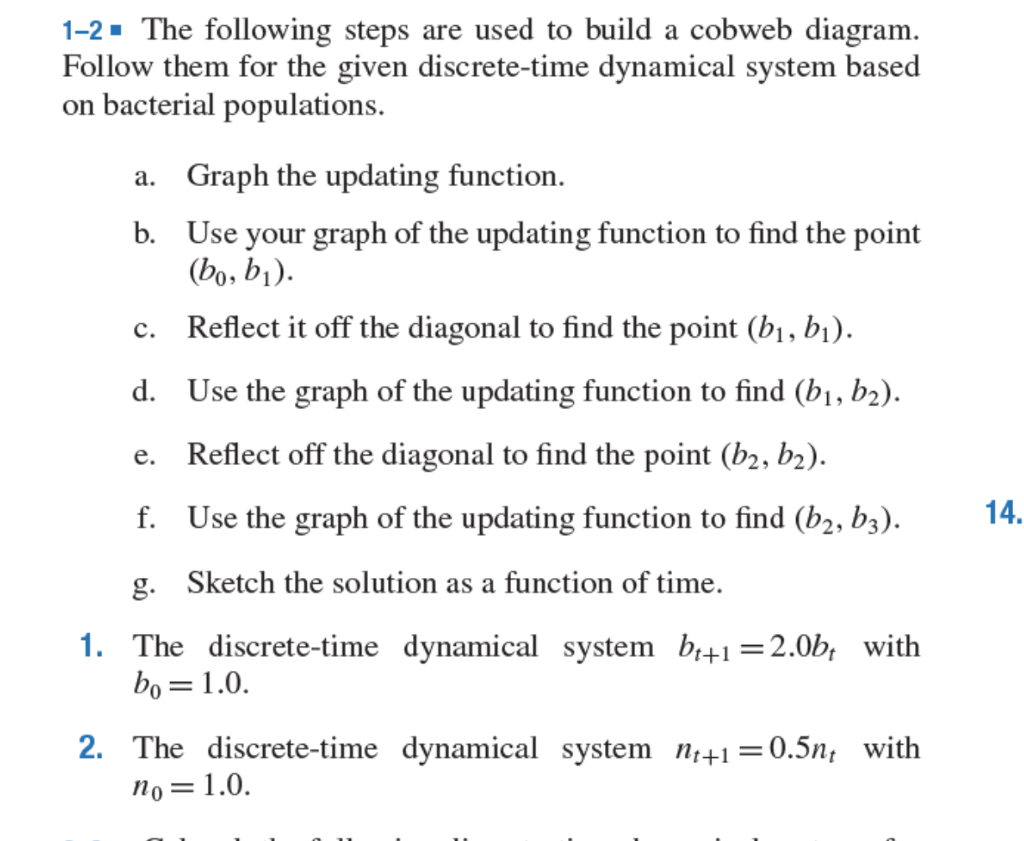 Solved 1-2- The following steps are used to build a cobweb | Chegg.com