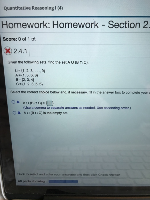 Solved Quantitative Reasoning l (4) Homework: Homework - | Chegg.com Solved Quantitative Reasoning l (4) Homework: Homework - | Chegg.com