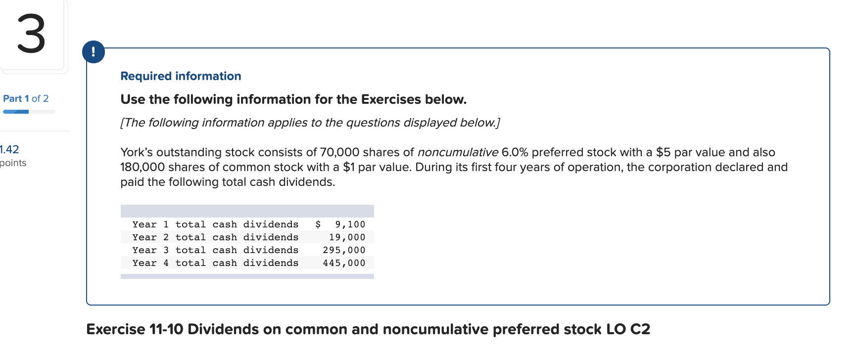 Solved 3 ! Part 1 of 2 Required information Use the | Chegg.com