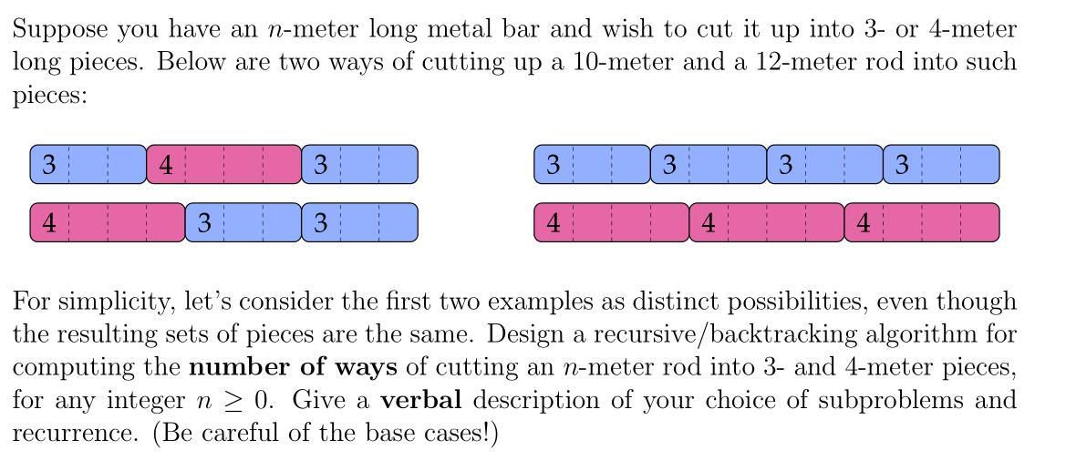 Solved Suppose you have an n-meter long metal bar and wish | Chegg.com