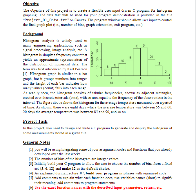 Objective The objective of this project is to create | Chegg.com