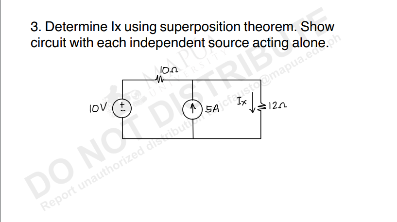 Solved 3. Determine Ix using superposition theorem. Show | Chegg.com