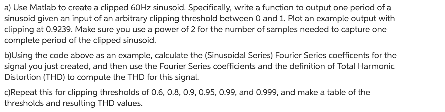 Solved % How to take a Fourier Series using Matlab % % 1. % | Chegg.com