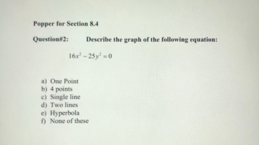 Solved Popper for Section 84 Question#2: Describe the graph | Chegg.com