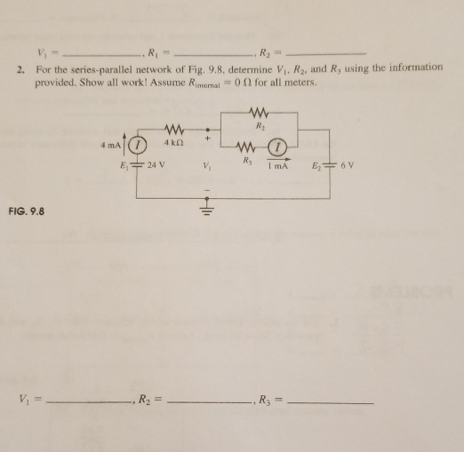 Solved 1. For the series-parallel network of Fig. 9.7. | Chegg.com