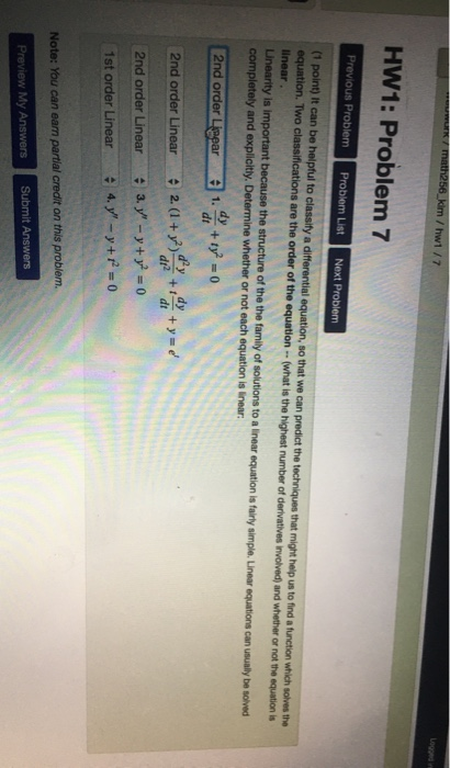 Solved 7 math 256_kim/hw1 / 7 Login HW1: Problem 7 Previous | Chegg.com