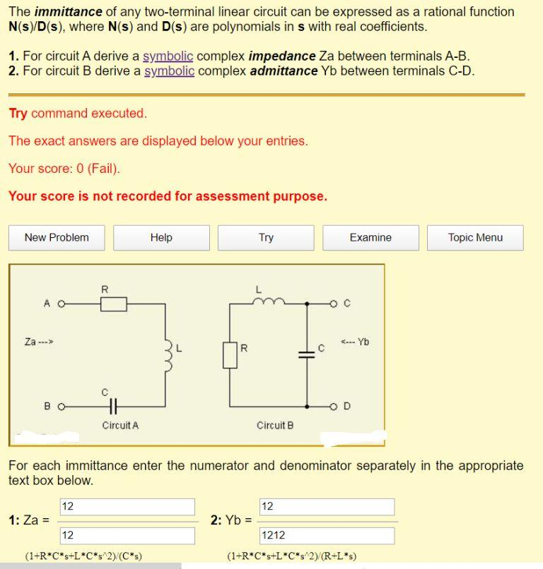 Solved The immittance of any two-terminal linear circuit can | Chegg.com