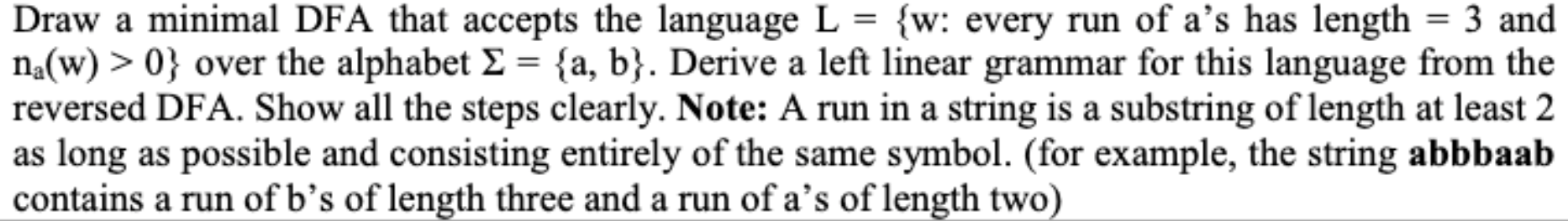 Solved Draw a minimal DFA that accepts the language L = {w: | Chegg.com